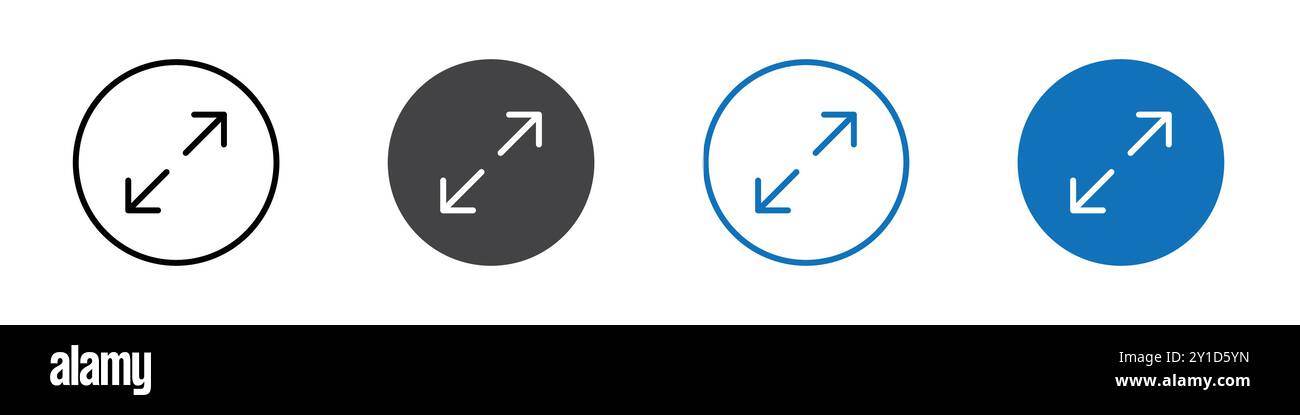 Scale up icon Logo sign in thin line outline set and group collection ...
