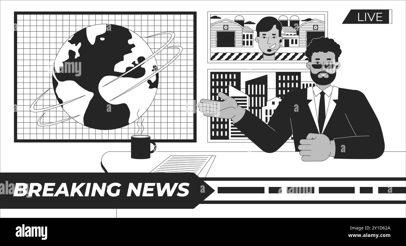 Tv news presenter talking breaking hi-res stock photography and images ...
