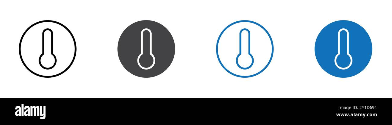 Thermometer icon Logo sign in thin line outline set and group ...