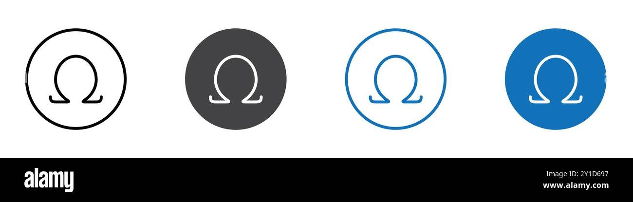 Greek alphabet icon Logo sign in thin line outline set and group ...