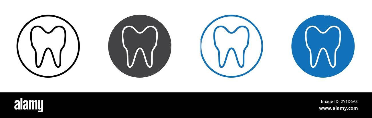 Tooth icon Logo sign in thin line outline set and group collection ...