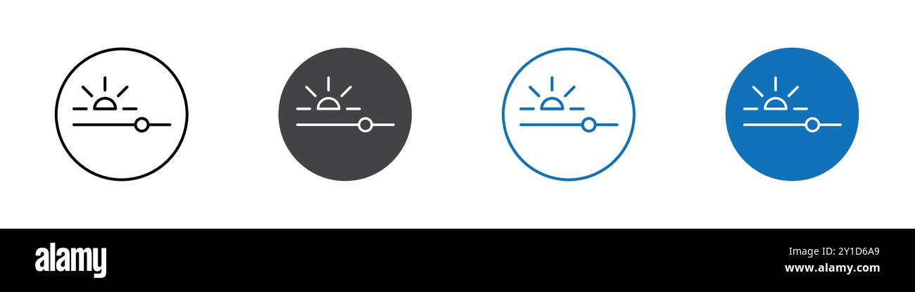 Brightness icon Logo sign in thin line outline set and group collection ...