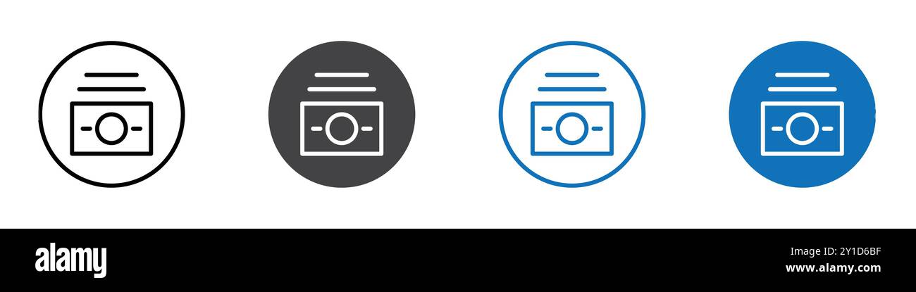 Cash bills icon Logo sign in thin line outline set and group collection ...