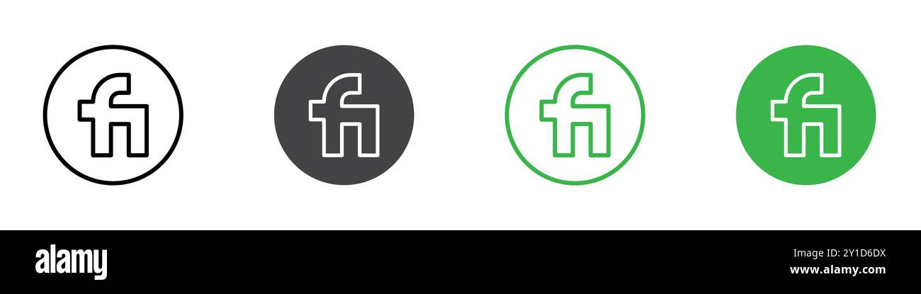 Fiver icon Logo sign in thin line outline set and group collection ...