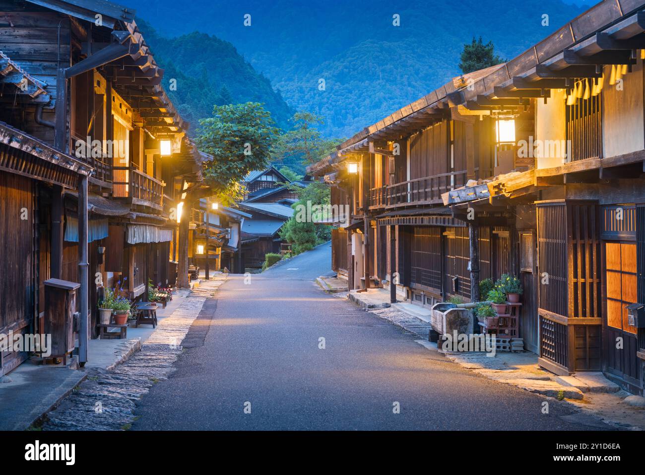 Tsumago, Japan traditional historic post town along the Nakasendo Stock ...