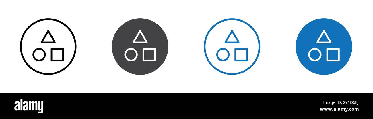 Shapes icon Logo sign in thin line outline set and group collection ...