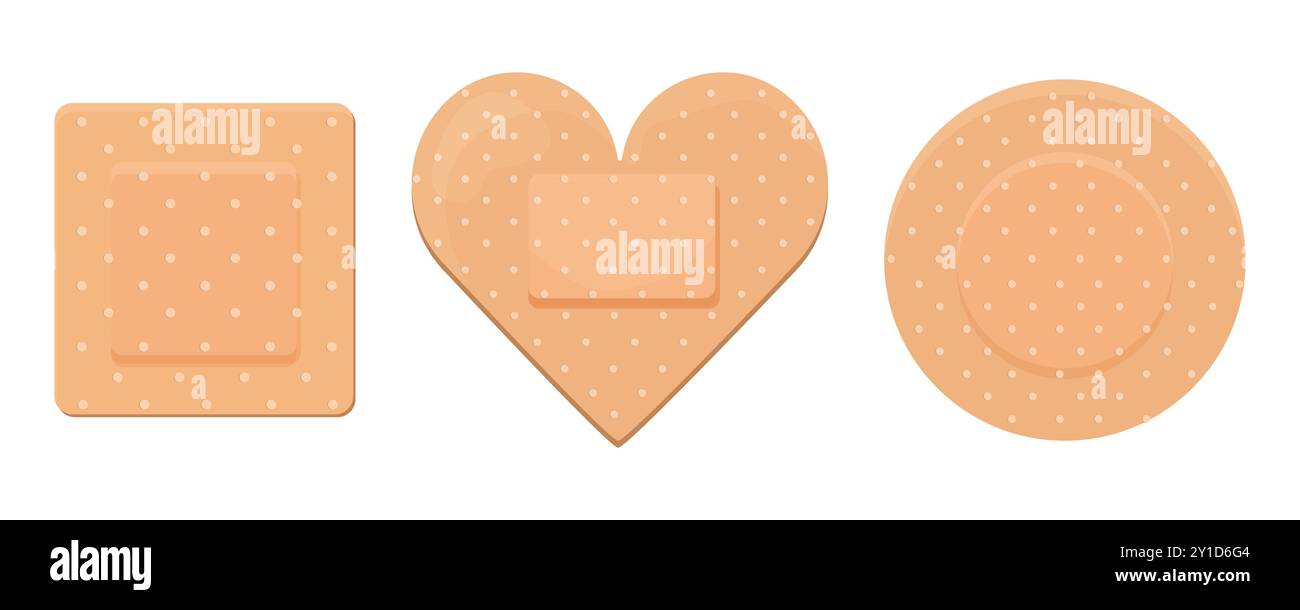 Medical plaster, strip. Breathable patch set. Firs aid tape, Different ...