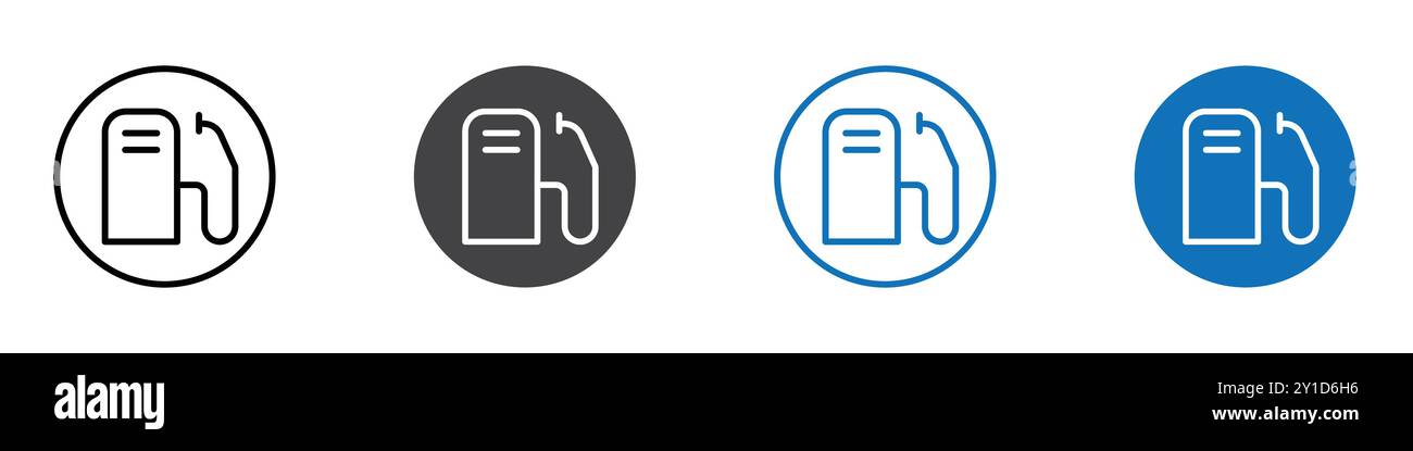 Fuel icon Logo sign in thin line outline set and group collection Stock ...
