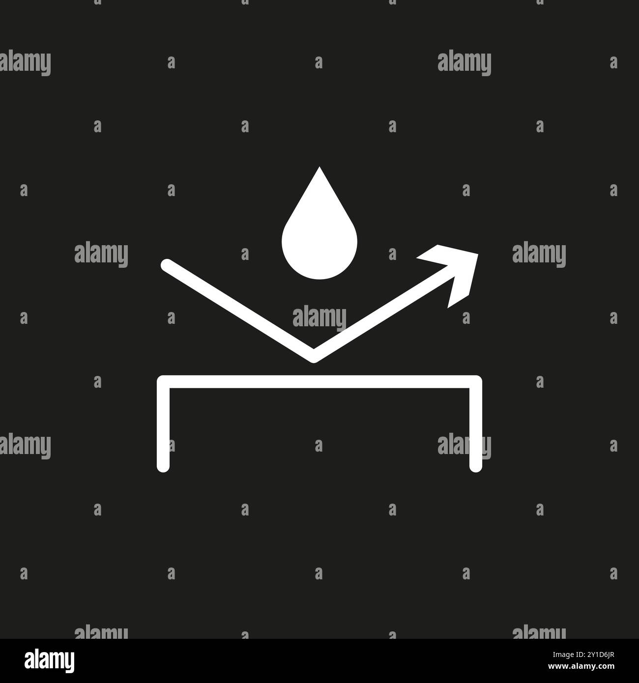 Water resistant icon. Droplet bouncing off surface. Protection symbol ...