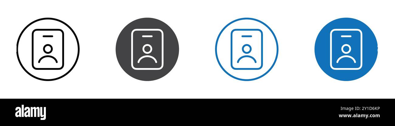 Id card icon Logo sign in thin line outline set and group collection ...