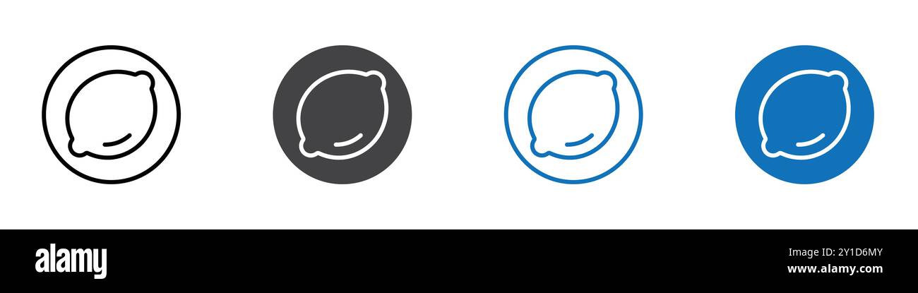 Lemon icon Logo sign in thin line outline set and group collection ...