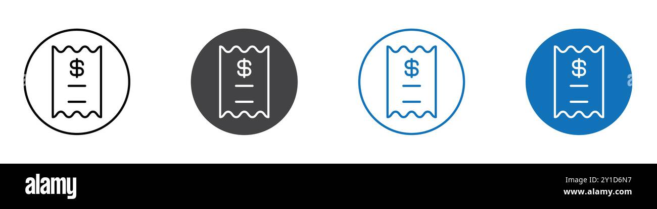 Reciept icon Logo sign in thin line outline set and group collection ...