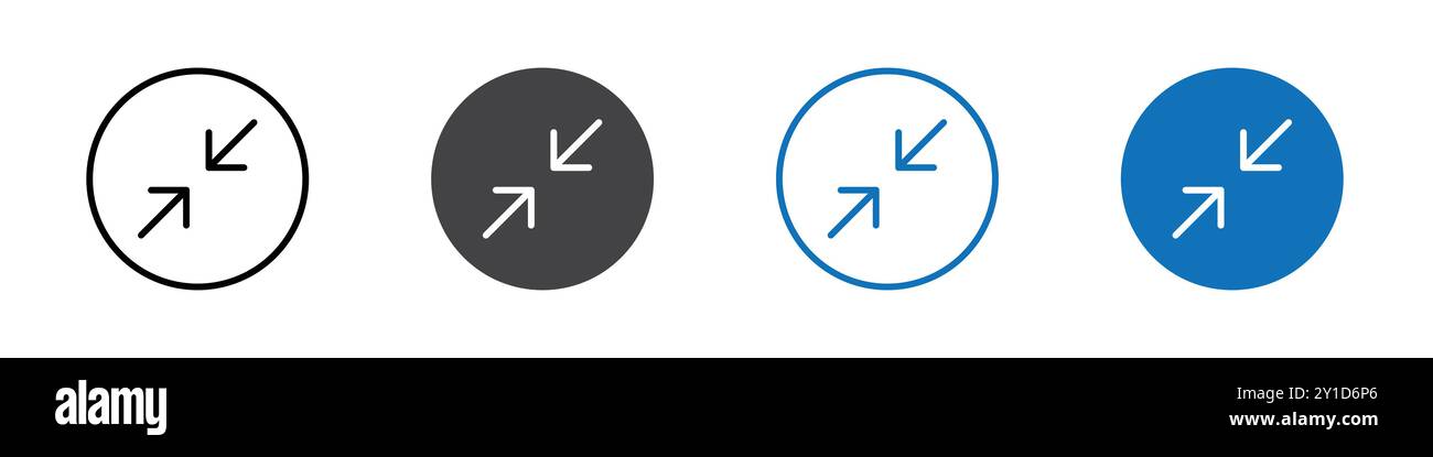 Scale down icon Logo sign in thin line outline set and group collection ...