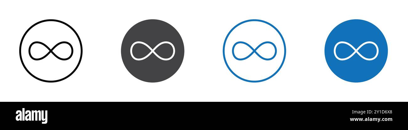 Infinity icon Logo sign in thin line outline set and group collection ...