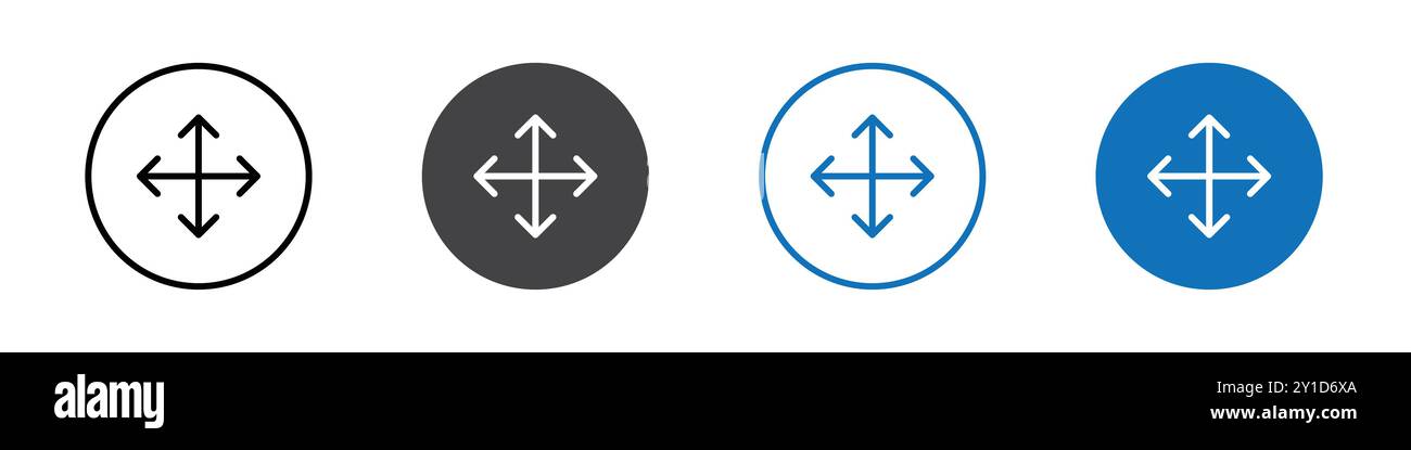 Move cursor icon Logo sign in thin line outline set and group ...