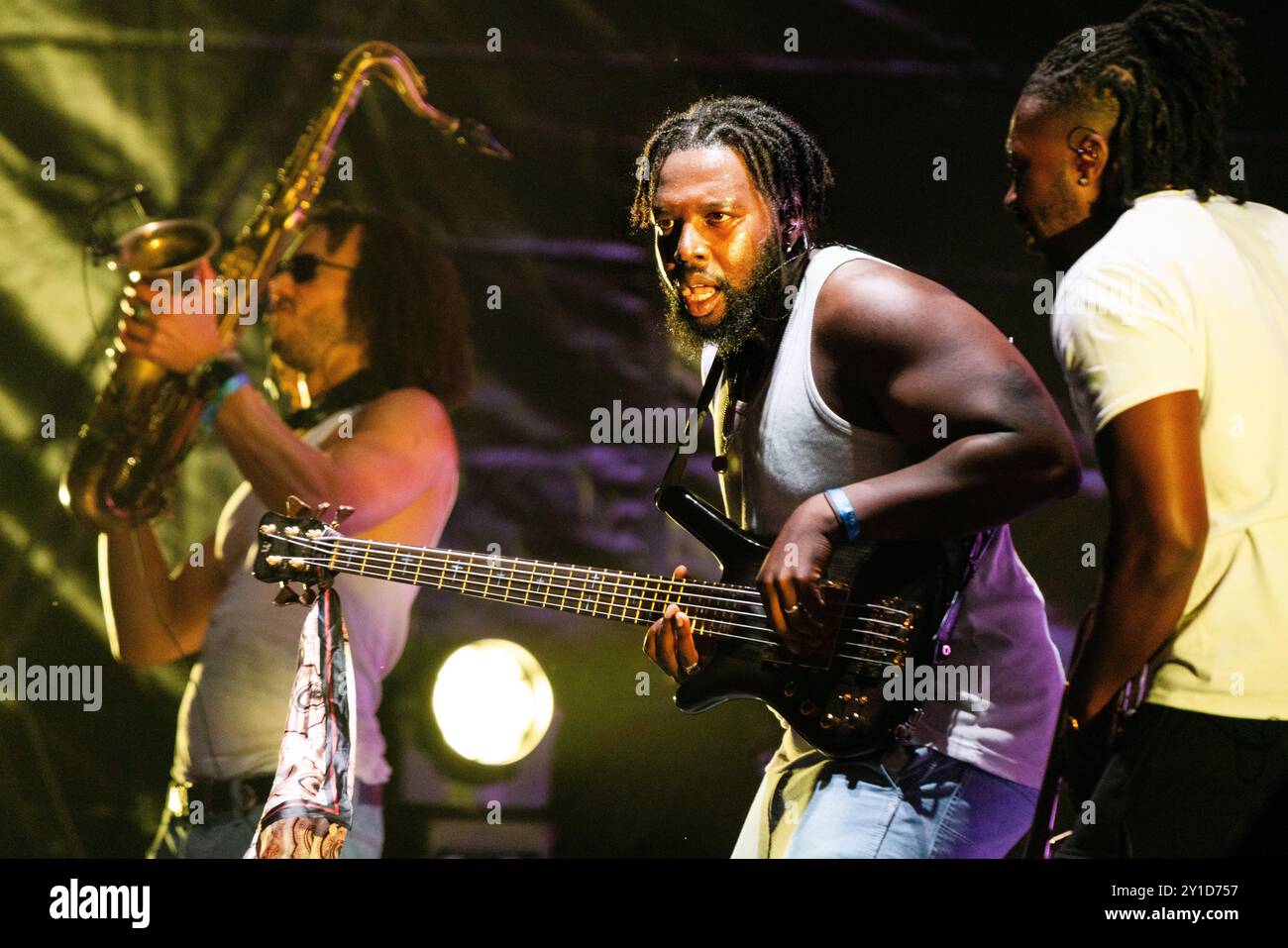 EZRA COLLECTIVE, GREEN MAN FESTIVAL, 2024: TJ Koleoso bass player of ...