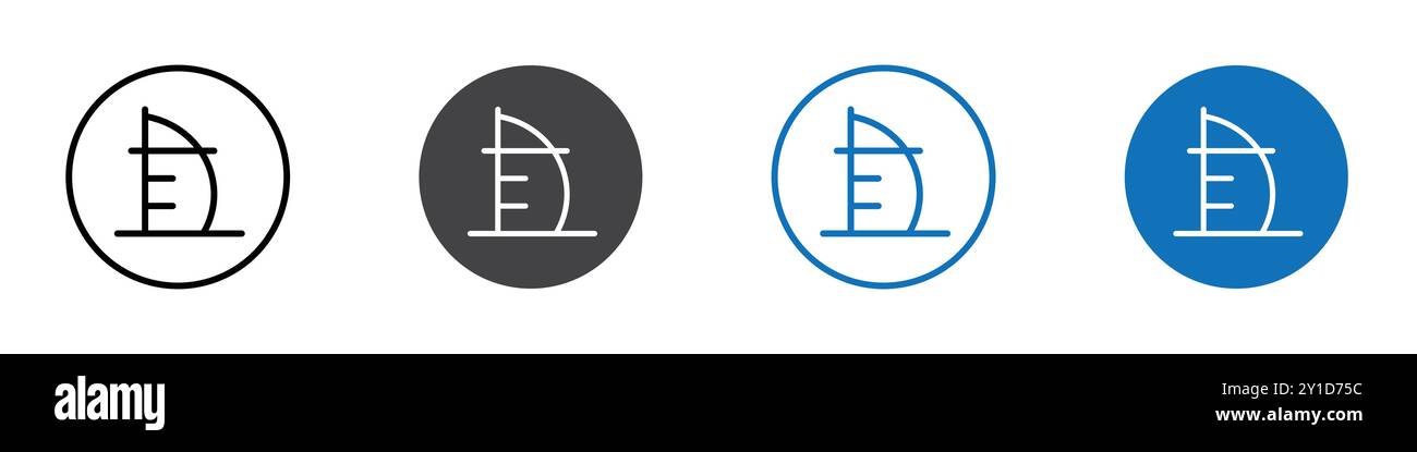 Burj al arab icon Logo sign in thin line outline set and group ...