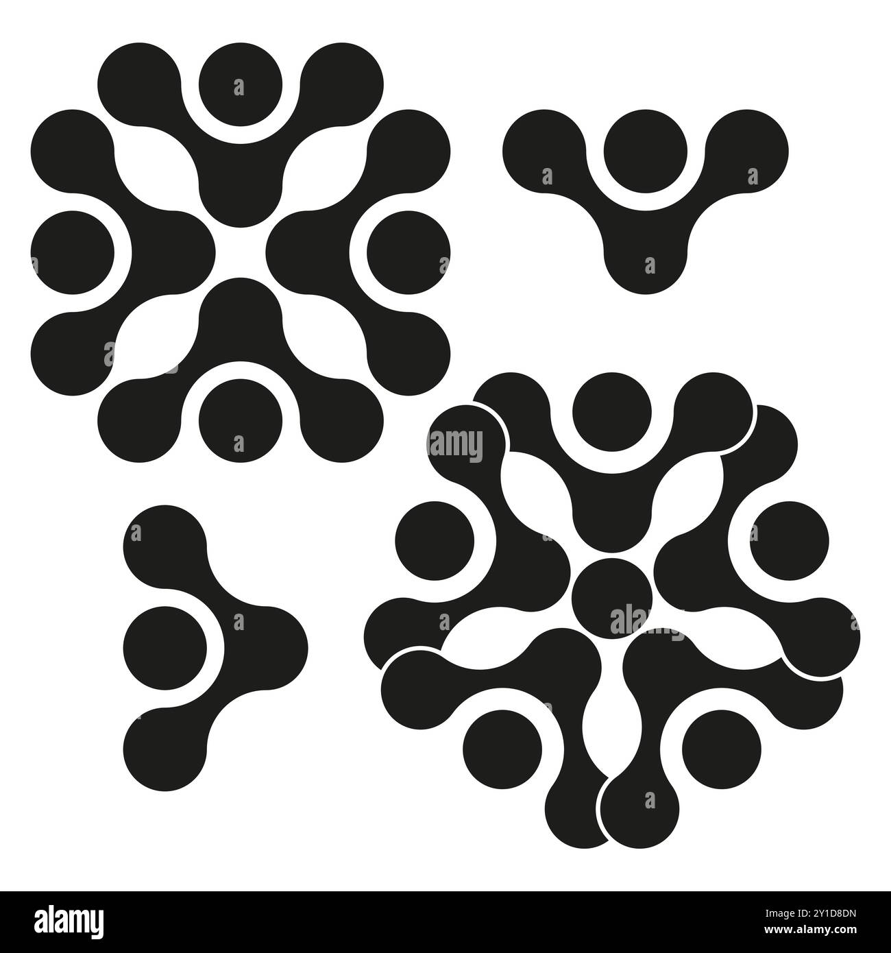 Abstract circular symbols. Organic geometric shapes. Minimalist modular ...