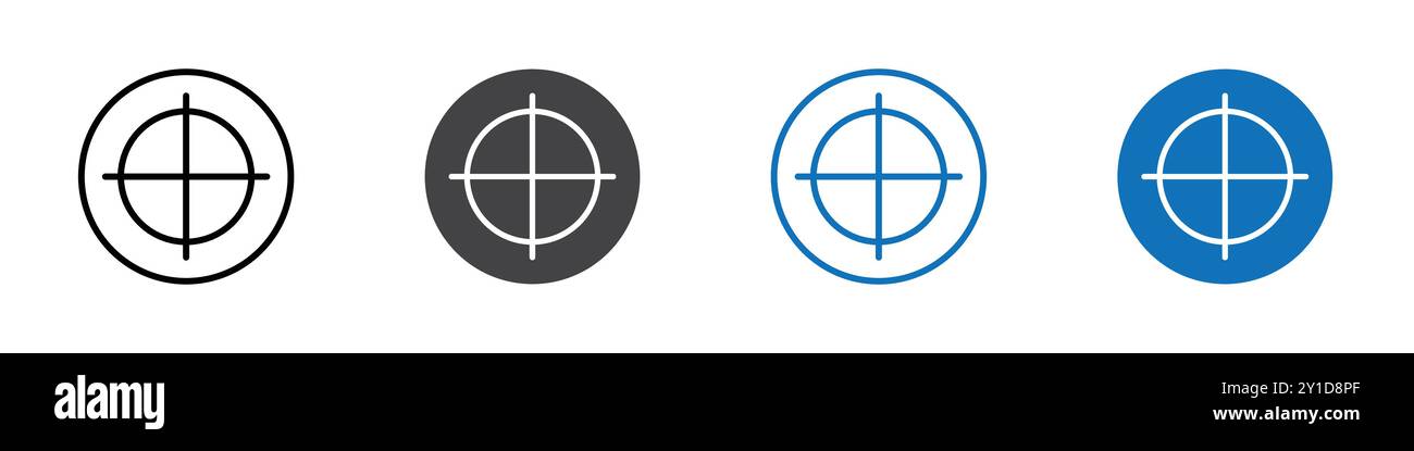 Target icon Logo sign in thin line outline set and group collection ...