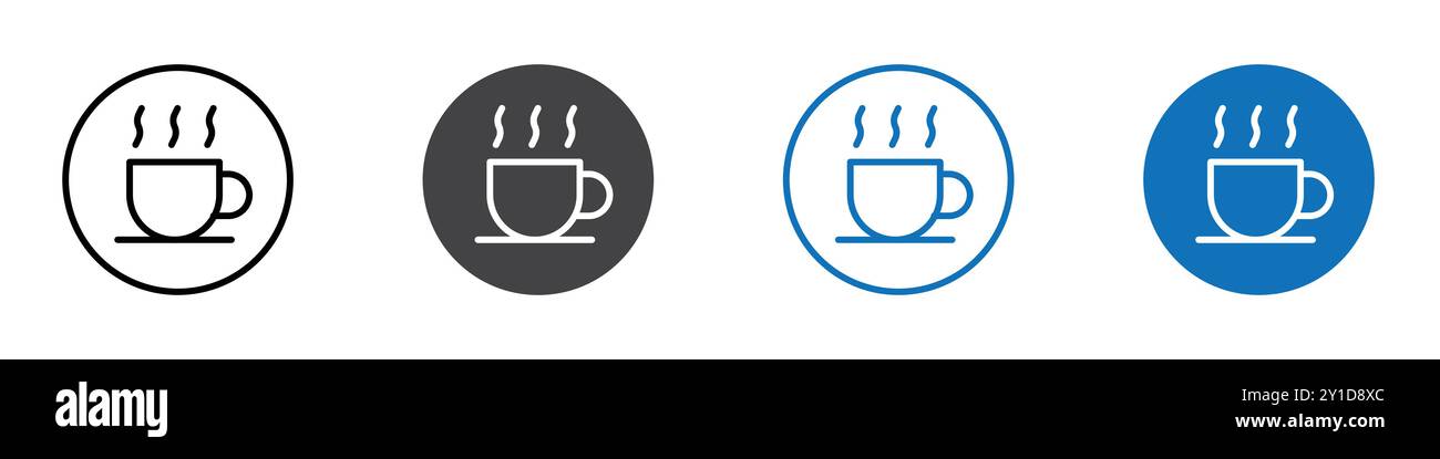 Tea icon Logo sign in thin line outline set and group collection Stock ...