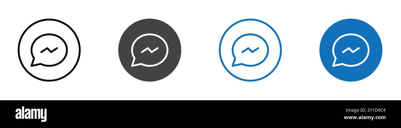 Messenger icon Logo sign in thin line outline set and group collection ...