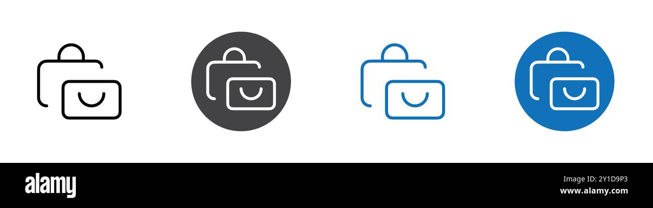 Shopping bags icon Logo sign in thin line outline set and group ...