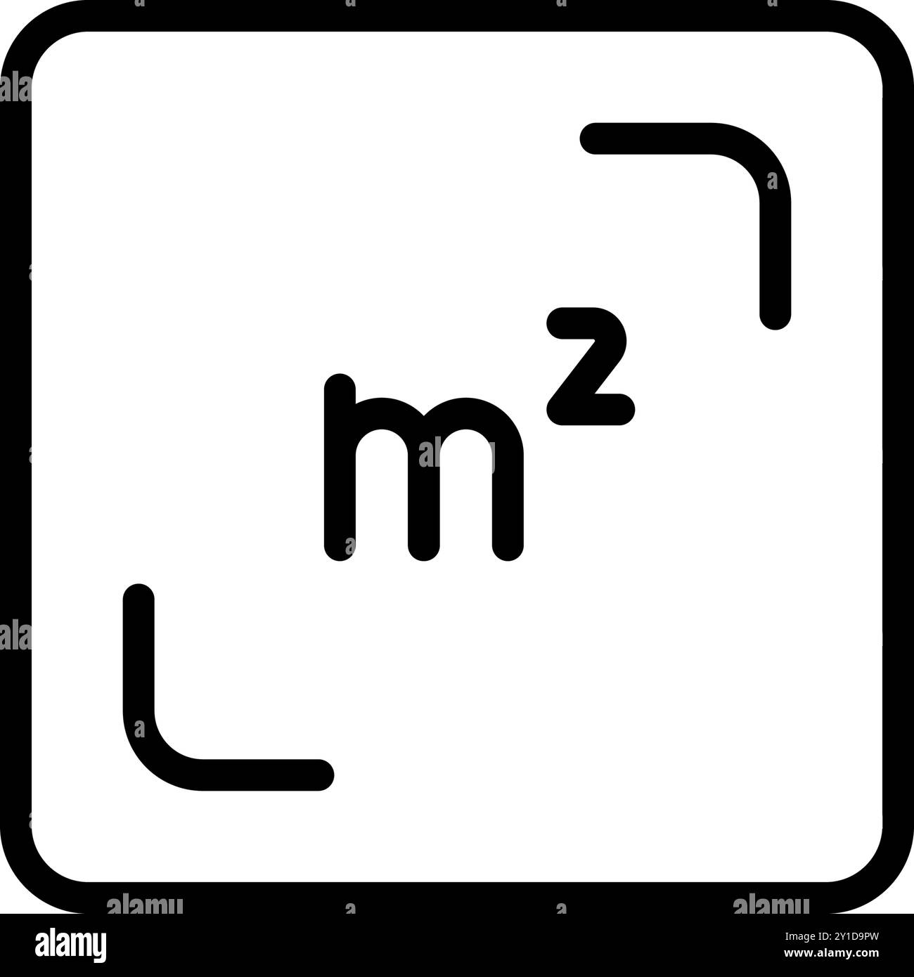 Square Meter icon. Place dimension outline pictogram. Flat area in square meters. Measuring ...