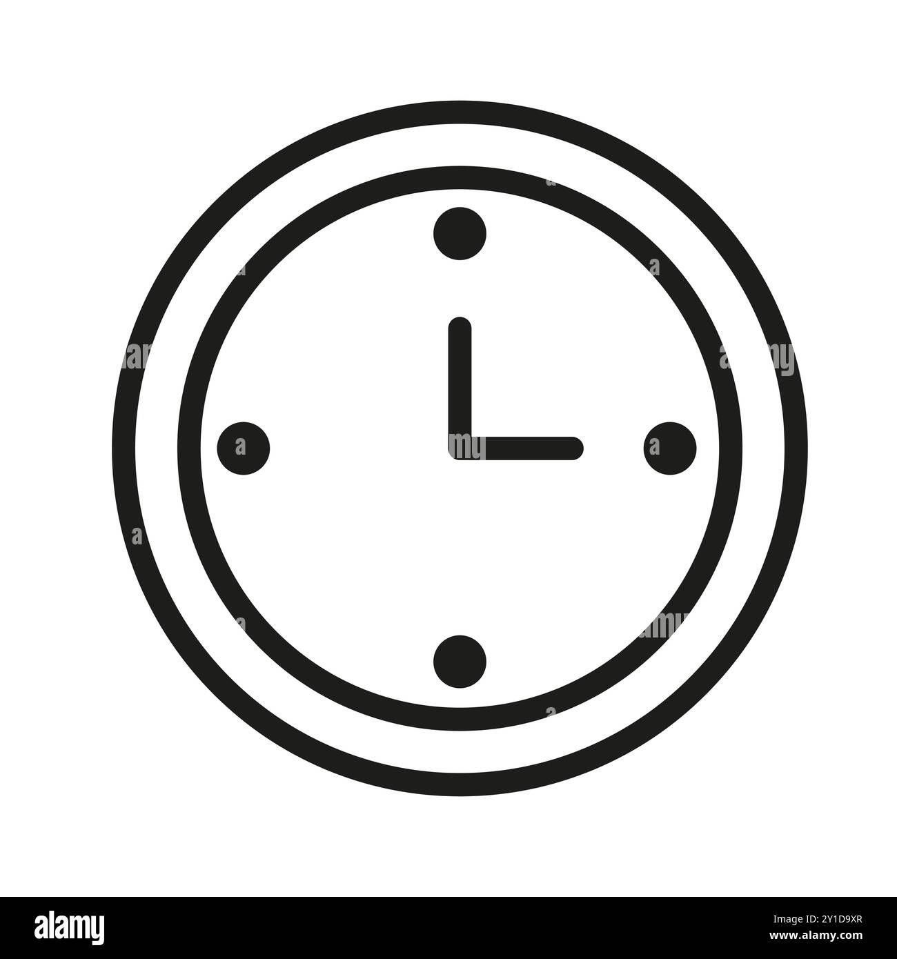 Clock icon outline. Timekeeping symbol. Minimalist vector watch ...