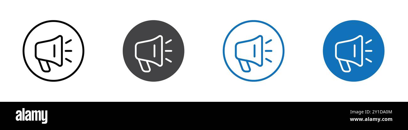 Speaker icon Logo sign in thin line outline set and group collection ...