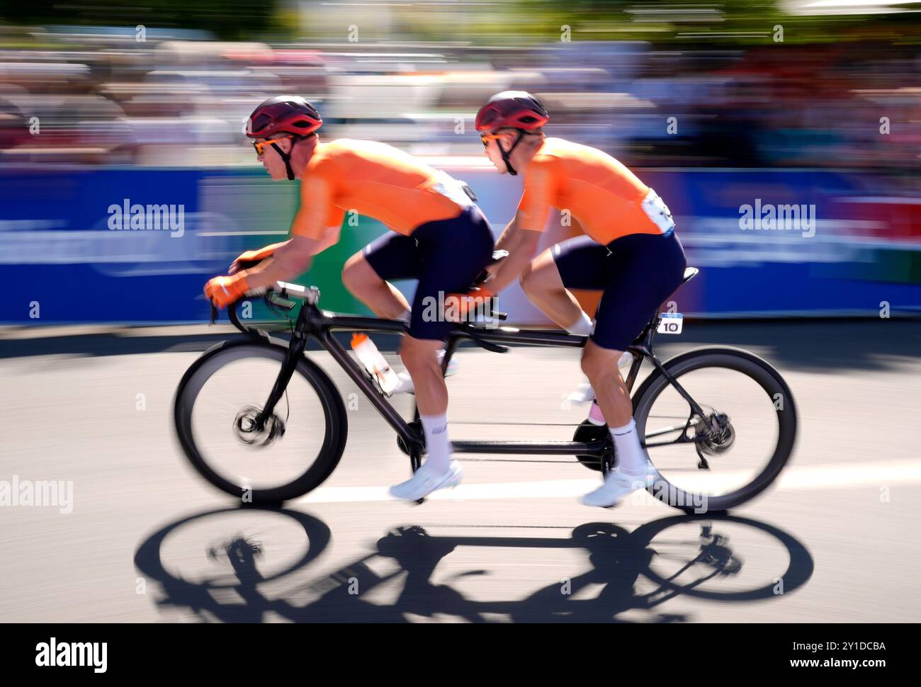 Netherland's Tristan Bangma and pilot Patrick Bos during the Men's B ...