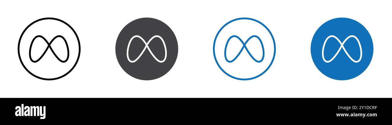 Meta icon Logo sign in thin line outline set and group collection Stock ...