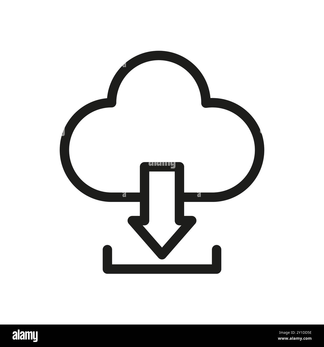 Cloud download icon. Arrow pointing down. Data transfer symbol. Vector graphic Stock Vector ...