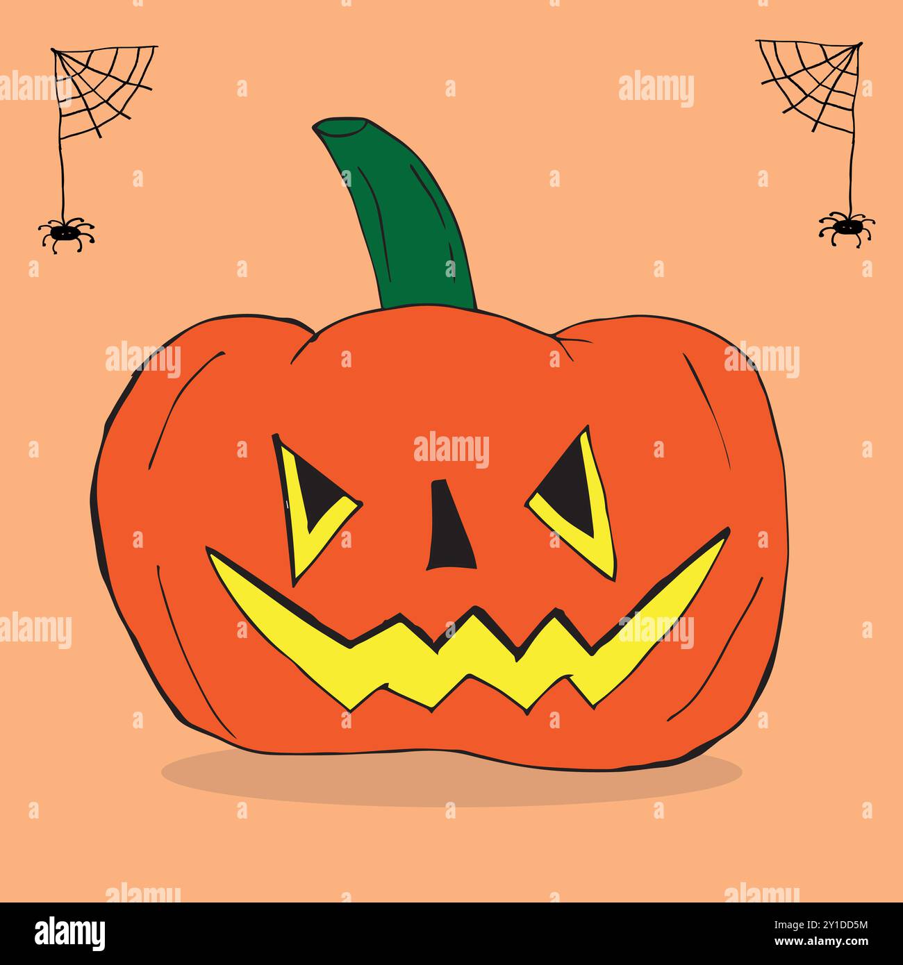 Hand drawn pumpkin patch illustration Halloween concept design Stock ...