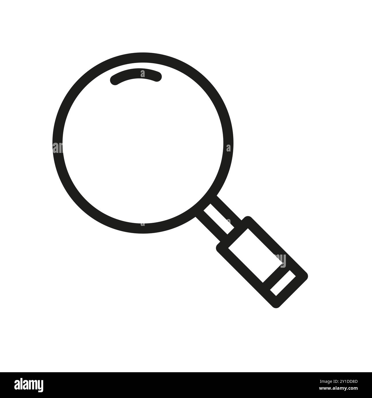 Magnifying glass symbol. Thick black outline. Simple vector design ...