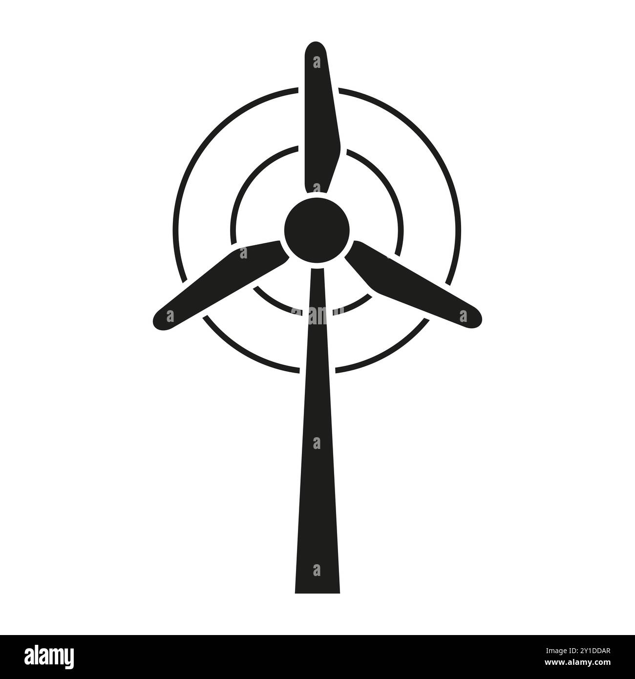 Wind turbine icon. Renewable energy symbol. Minimalist black silhouette ...