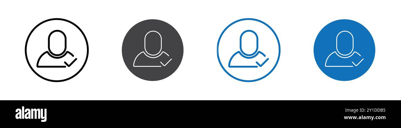 User icon Logo sign in thin line outline set and group collection Stock ...