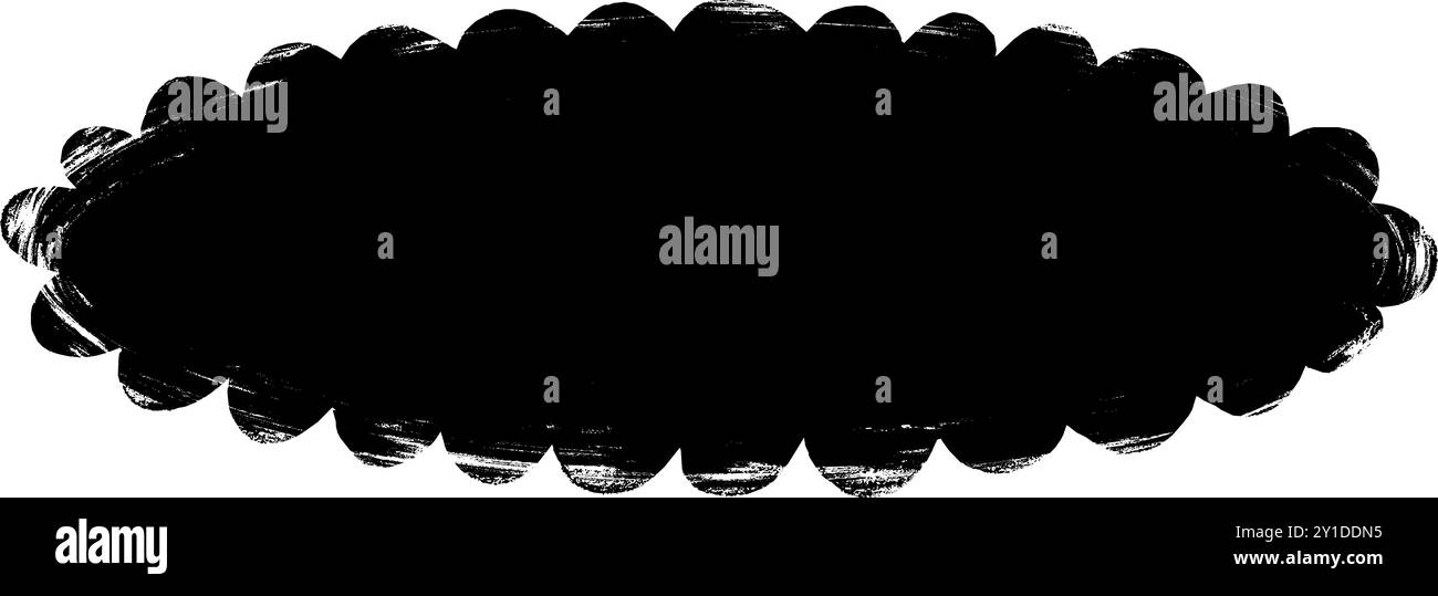 Oval shape with wavy torn edges. Grunge style black round frame with ...