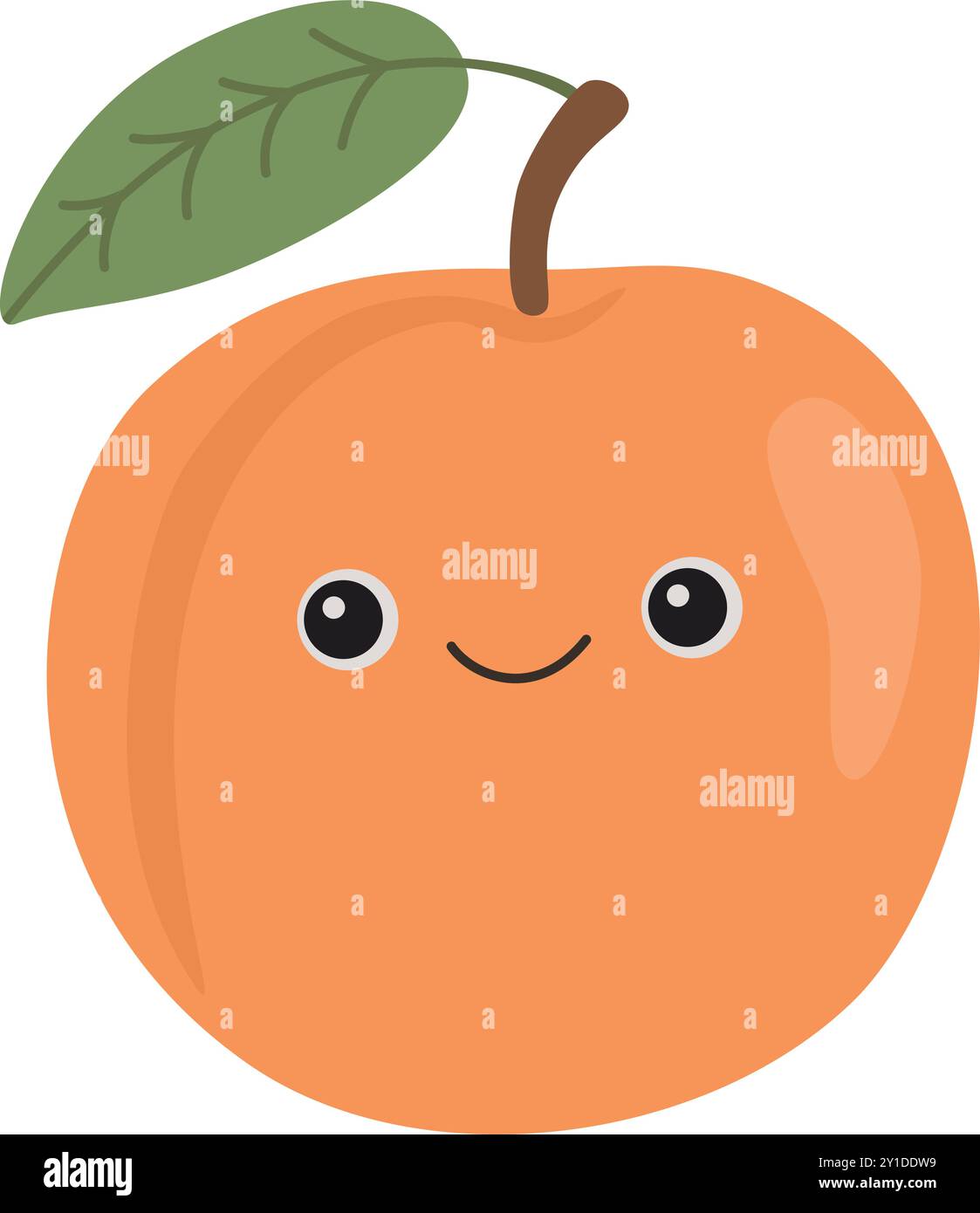 Cute peach with smiling face Stock Vector Image & Art - Alamy