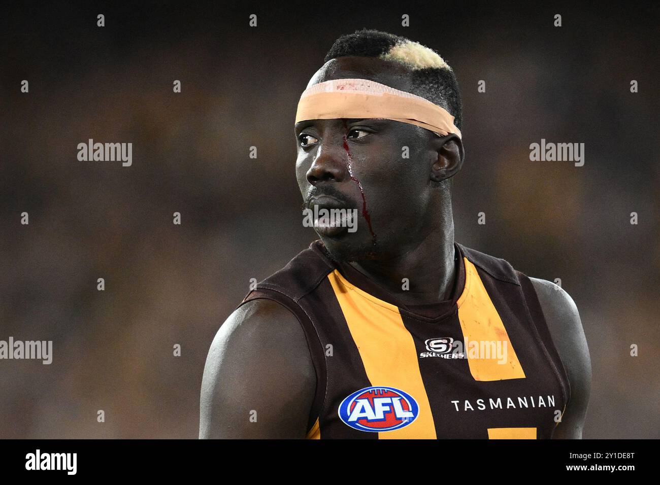 Melbourne, Australia. 06th Sep, 2024. Mabior Chol of Hawthorn during ...