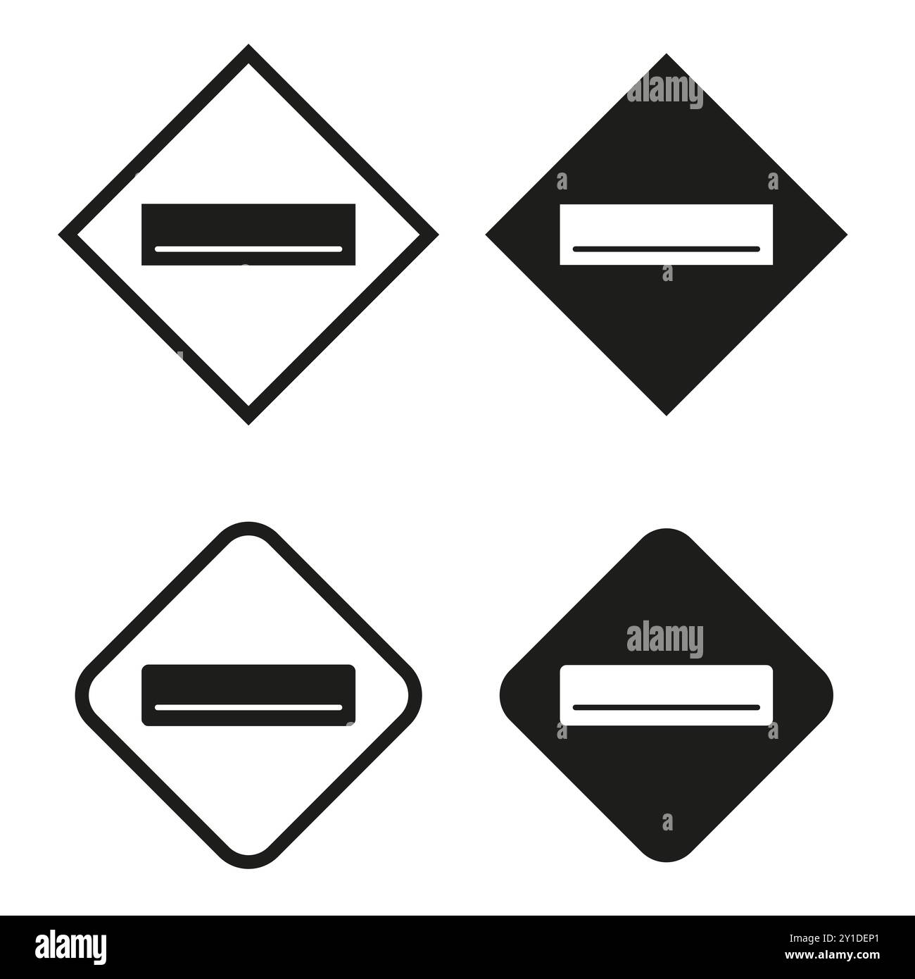 Diamond shape icons. Four unique envelope symbols. Simple black and ...