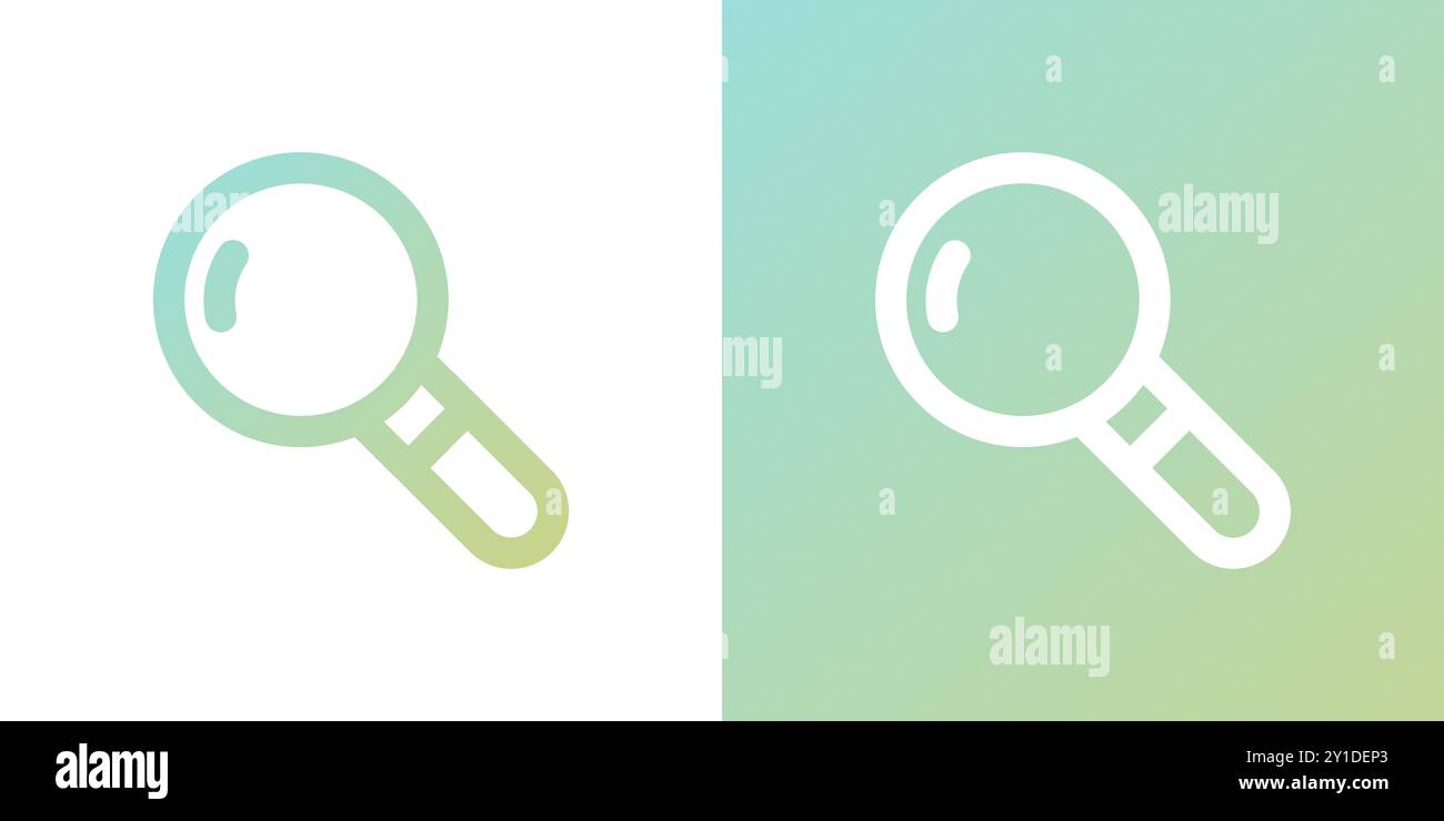Minimal gradient magnifying glass icon. Back to school. Vector ...