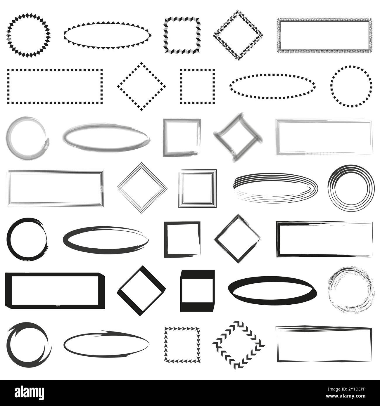 Geometric frame icons. Abstract vector shapes. Decorative outline ...