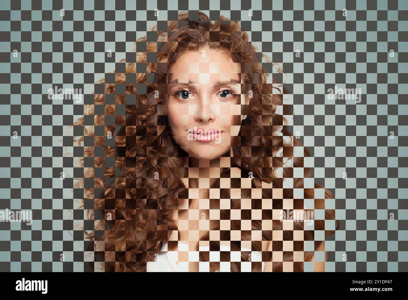 Pretty person headshot digital composite. Two women collage portrait ...