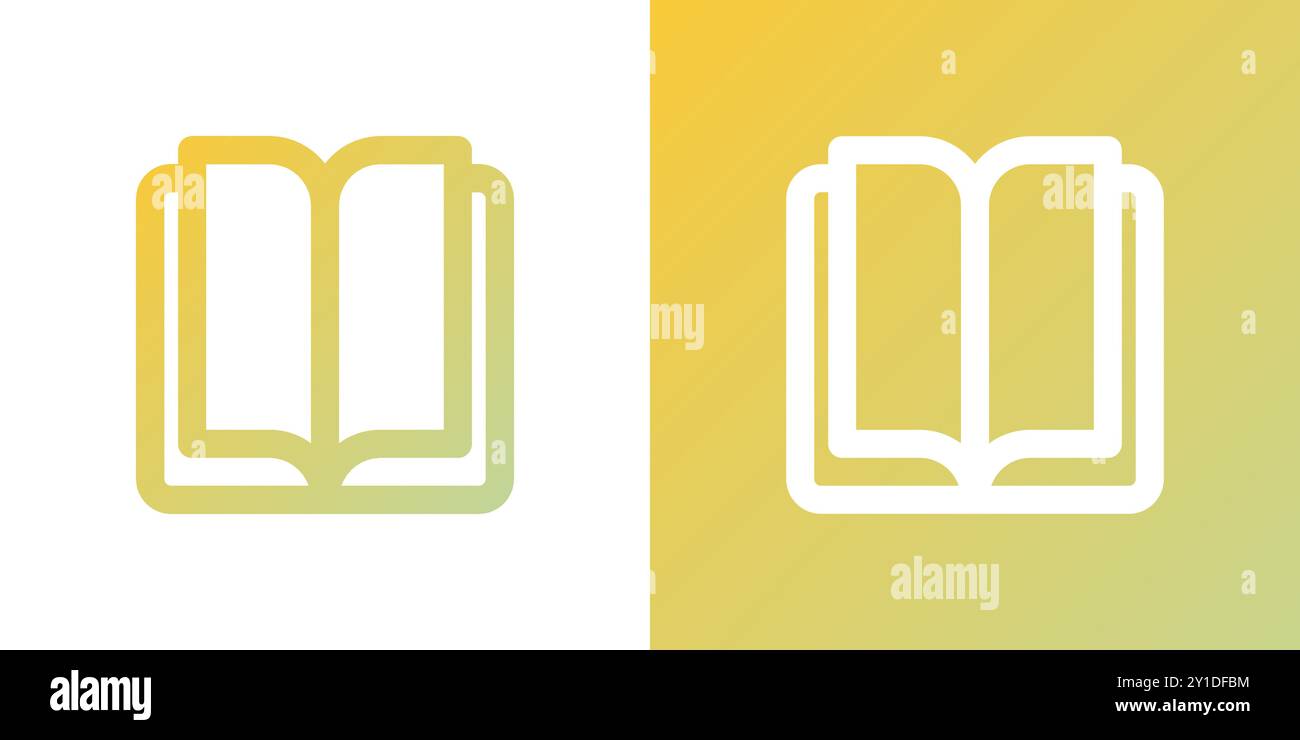 Minimal gradient open book icon. Back to school. Vector illustration ...