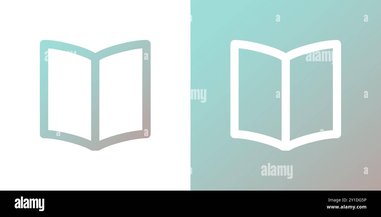 Minimal gradient open publication icon. Back to school. Vector ...