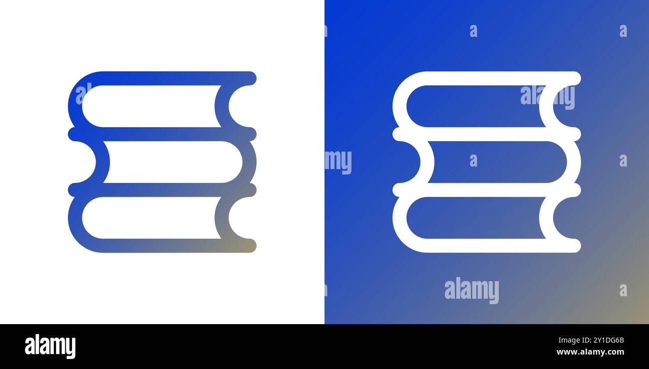 Minimal gradient stack of books icon. Back to school. Vector ...