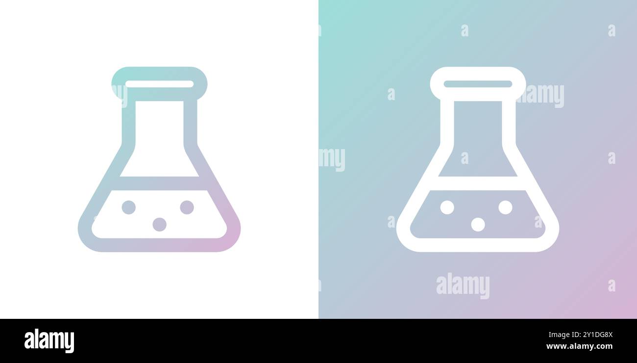 Minimal gradient conical flask icon. Back to school. Vector ...