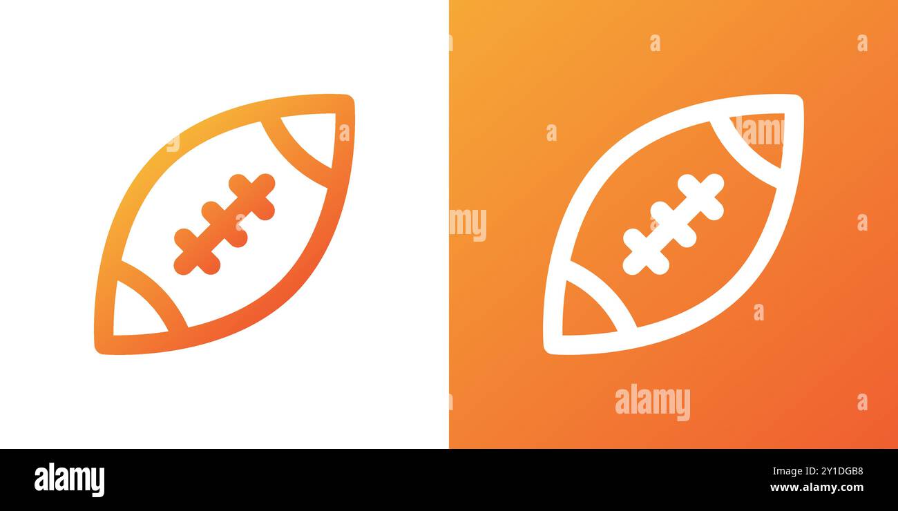 American football ball. Minimal gradient icon. Back to school. Vector ...
