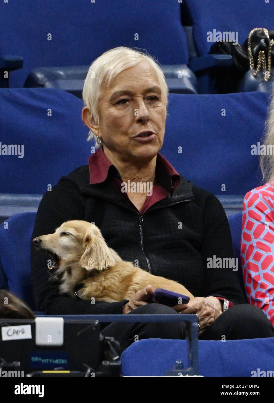 Flushing NY, USA. 05th Sep, 2024. **NO NY NEWSPAPERS** Martina Navratilova is seen watching ...