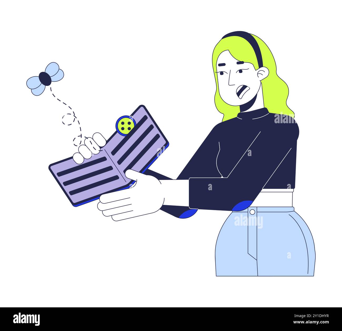 Financial insecurity line cartoon flat illustration Stock Vector Image ...